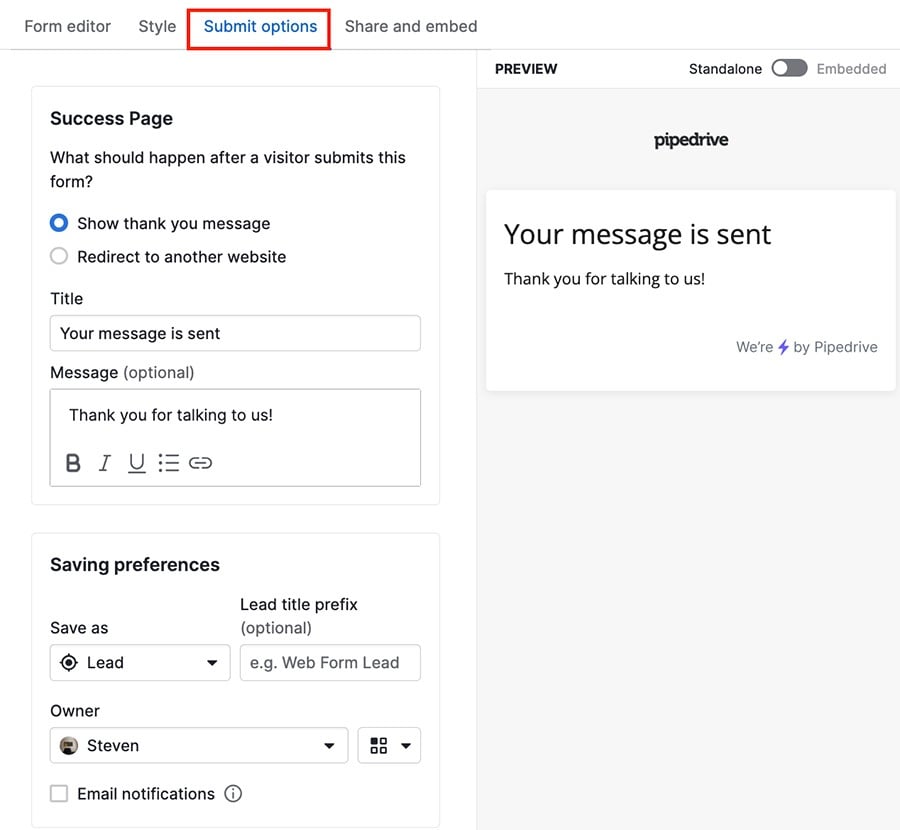 Web Forms - Knowledge Base | Pipedrive